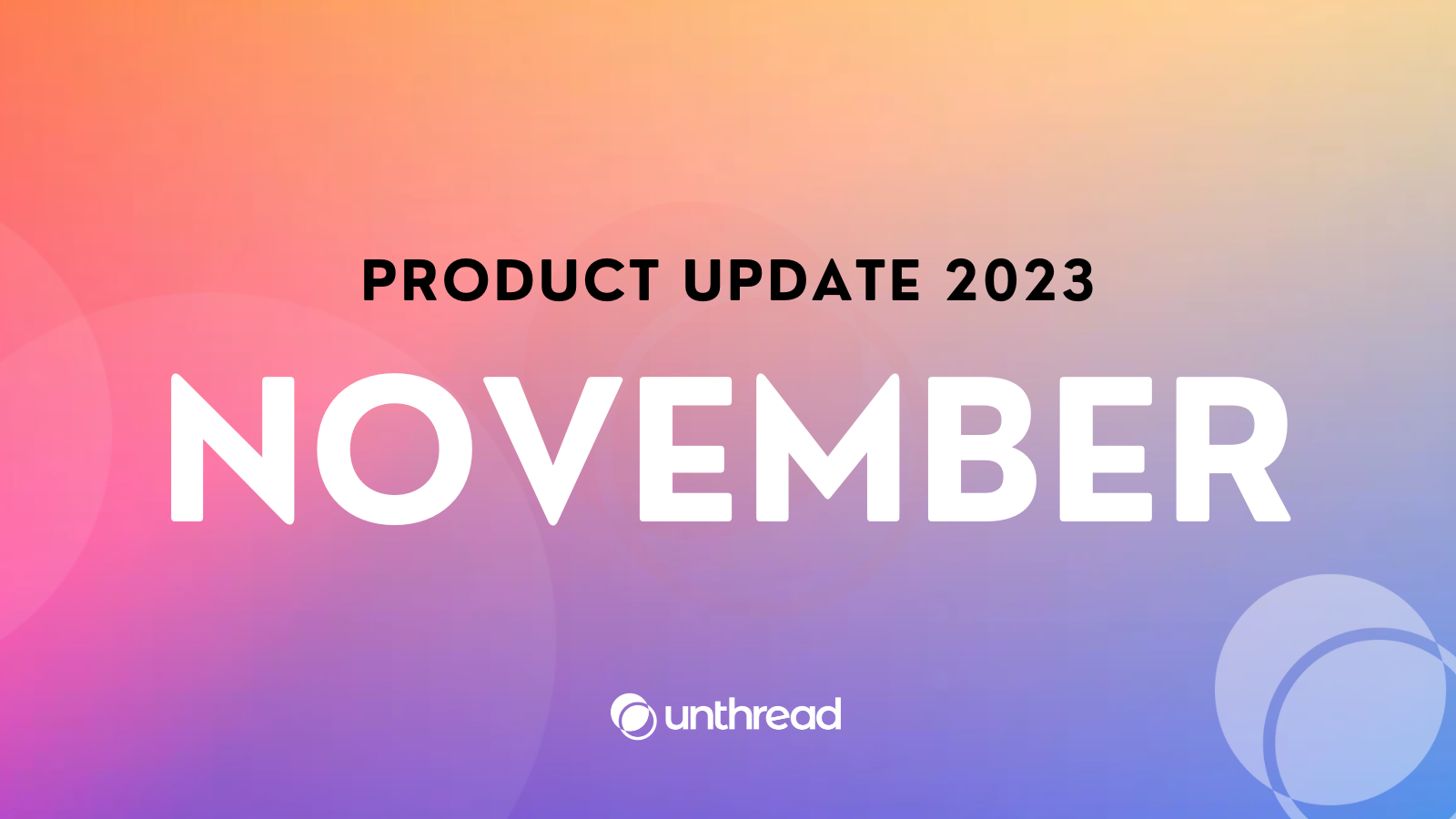 November Product Update